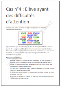 Difficultés de concentration et d'attention pour un élève | PRP